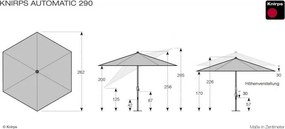 Knirps Automatic bílá - Zboží s drobnou vadou (S273) naklápěcí zahradní slunečník 290 cm