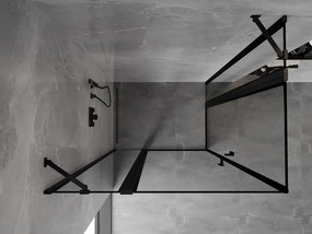 Mexen, Mexen Mist Duo výklopný sprchový kout 95 x 80 cm, černý rám - 8A4-095L-080P-70-70
