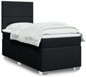 Box spring postel s matrací černá 100 x 200 cm textil 3292694