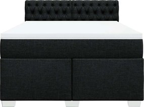 Box spring postel s matrací černá 160x200 cm textil 3288248