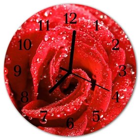Nástěnné hodiny obrazové na skle - Růže