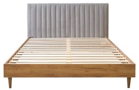 Světle šedá/přírodní dvoulůžková postel s roštem 160x200 cm Oceane – Bobochic Paris