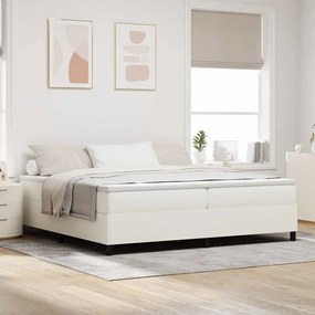 Postel s boxspringem Krémová a bílá 200 x 200 cm 3337484