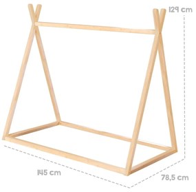 Domečková dětská postel v přírodní barvě 70x140 cm Montessori – Roba