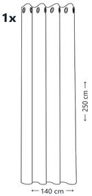 Zatemňovací závěsy s očky Listy Jinanu OXFORD 140x250 cm Tmavě šedý JAPANDI
