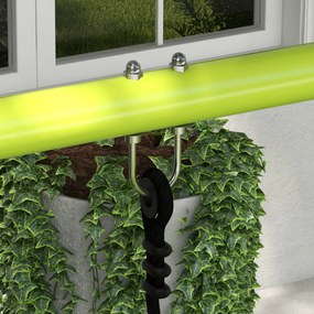 Zahradní houpačka Outsunny pro děti s 1 jednoduchou houpačkou, 1 klouzačkou a anti-UV ochranou, nosnost 135 kg, 255x160x180 cm, šedá a zelená