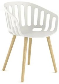 GABER - Židle BASKET BL, bílá/dřevo