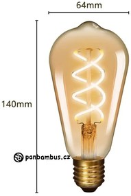 LED žárovka Antique LED Bulb Spiral 5W začouzená