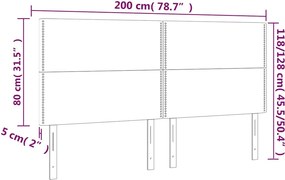 Čelo postele s LED černé 200x5x118/128 cm textil 3122308