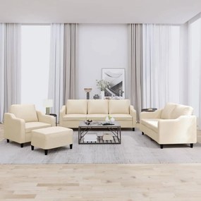 4dílná sedací souprava s poduškami krémová textil 3201780