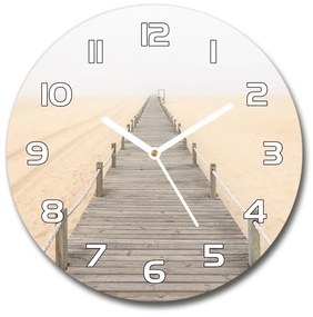 Wallmuralia Skleněné hodiny kulaté Stezka na pláži fi 30 cm