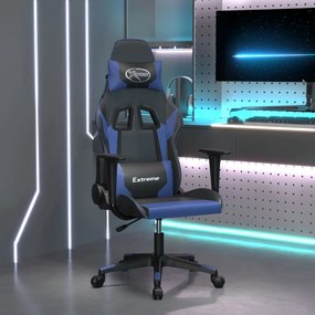 Herní židle černá a modrá umělá kůže 3143687