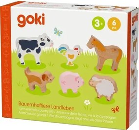 GOKI Dřevěné figurky Zvířátka / 6 ks / dřevo