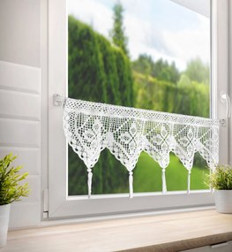 KRÁTKÁ ZÁCLONA NA PÁSCE MARTHA 150X30 CM BÍLÁ