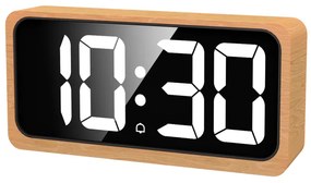 JVD Digitální designový bateriový budík s teploměrem JVD SB3210.1 v imitaci dřeva