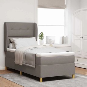 Postel s boxspringem s čelo Taupe 200 x 100 cm textil 3340743