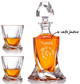 Dekorant Bohemia Crystal křišťálový whisky set pro rybáře MÁM TO NA HÁKU