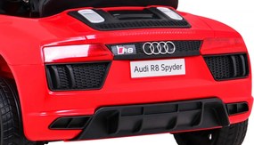 Ramiz Elektrické autíčko Audi R8 pro děti červené + dálkové ovládání + EVA + plynulý start + MP3 LED