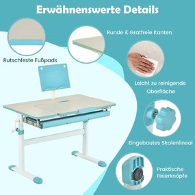 Costway Dětský psací stůl, výškově nastavitelný, studentský s dětskou psací