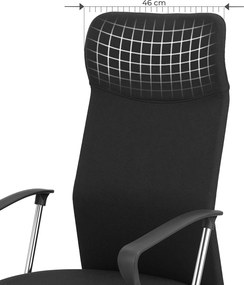 Kancelářská židle, ergonomická otočná židle, 63 x (110-120) x 63 cm, černá