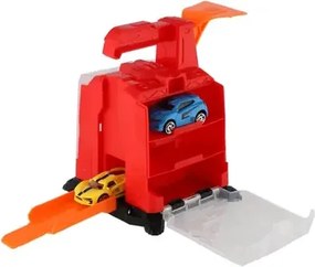 TEDDIES Garáž s vystřelovacím mechanismem / 2 autíčka v balení / 16x19