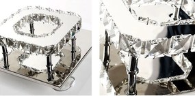 Toolight - Křišťálová hranatá stropní lampa Glamour 8W neutrální barva APP406-C, chromová, OSW-65004