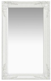 Nástěnné zrcadlo Parrenic - barokní styl - bílé | 50x80 cm