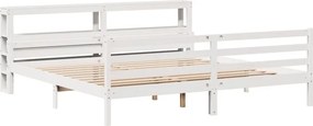 Rám postele s čelem bez matrace bílý 200x200 cm 3305952