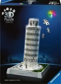Ravensburger 3D Puzzle Iconics: Šikmá věž v Pise (Noční edice) / 216 d