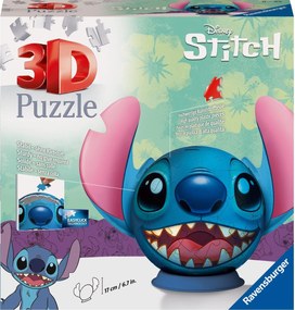 3d puzzle puzzle-ball disney: stitch s ušima 72 dílků