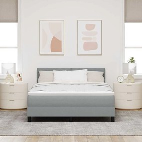 Postel s boxspringem s čelo Světle šedá 160 x 200 cm textil 3338699