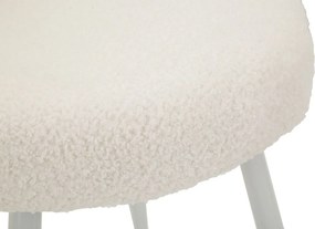 Designová jídelní židle Ilary Mini bouclé bílá