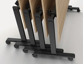 Mobilní stůl MATCH, 180x80 cm, šedá podnož, grafit