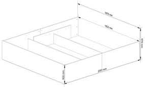 Postel CLP 180x200 cm dvoulůžko s roštem bílé