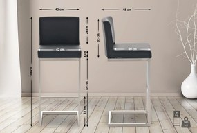 Sada 2 barových židlí Paros umělá kůže – černá