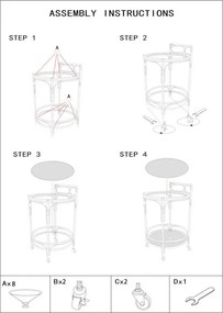 Designový servírovací vozík Gennipha 51 cm hnědý