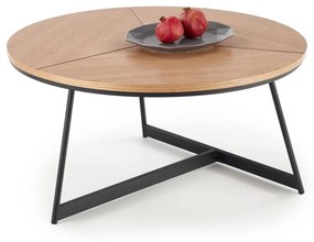 KARIDA konferenční stolek z přírodního dubu / černý kov