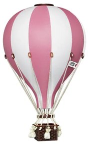 Super balloon Dekorační horkovzdušný balón &#8211; růžová/bílá - L-50cm x 30cm