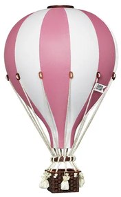 Super balloon Dekorační horkovzdušný balón &#8211; růžová/bílá - S-28cm x 16cm