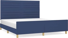 Rám postele bez matrace modrý 160 x 200 cm textil 3125152