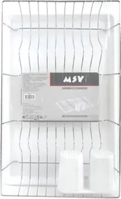 MSV SAKURA odkapávač na nádobí bílý / chromovaná ocel / 48 x 30 x 10 c