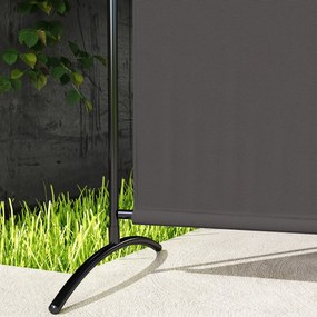 Outsunny zástěna pro soukromí 180 x 50 x 180 cm (tmavě šedá) — ochrana UPF 30+, voděodpudivá, stabilní podstavec