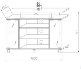 Sconto TV stolek RAT 338 dub sonoma/sklo
