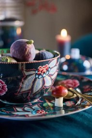 Pip Studio Berry Blues miska Ø 18cm, modrá (Mísa z tenkostěnného porcelánu na salát nebo špagety)