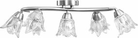 Stropní lampa průhledná skleněná stínidla 5 žárovek E14 tulipán 289233