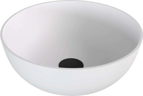 Polysan Banera - Umyvadlo na desku, průměr 39 cm, bez přepadu, bez otvoru pro baterii, matná bílá 14337MAT