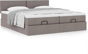 Osmanský rám postele s matrací taupe 180x200cm textil 3311977