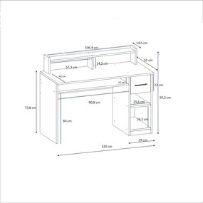 Psací stůl Eslem bílý
