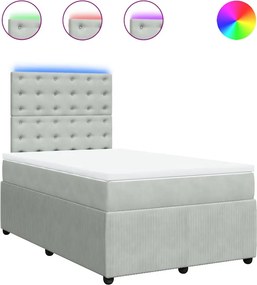 Box spring postel s matrací světle šedá 120 x 200 cm samet 3294622
