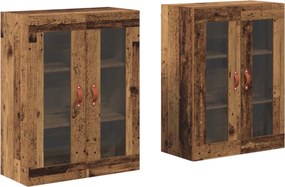 Nástěnné skříně 2 ks Staré dřevo 69,5 x 34 x 90 cm 3334299